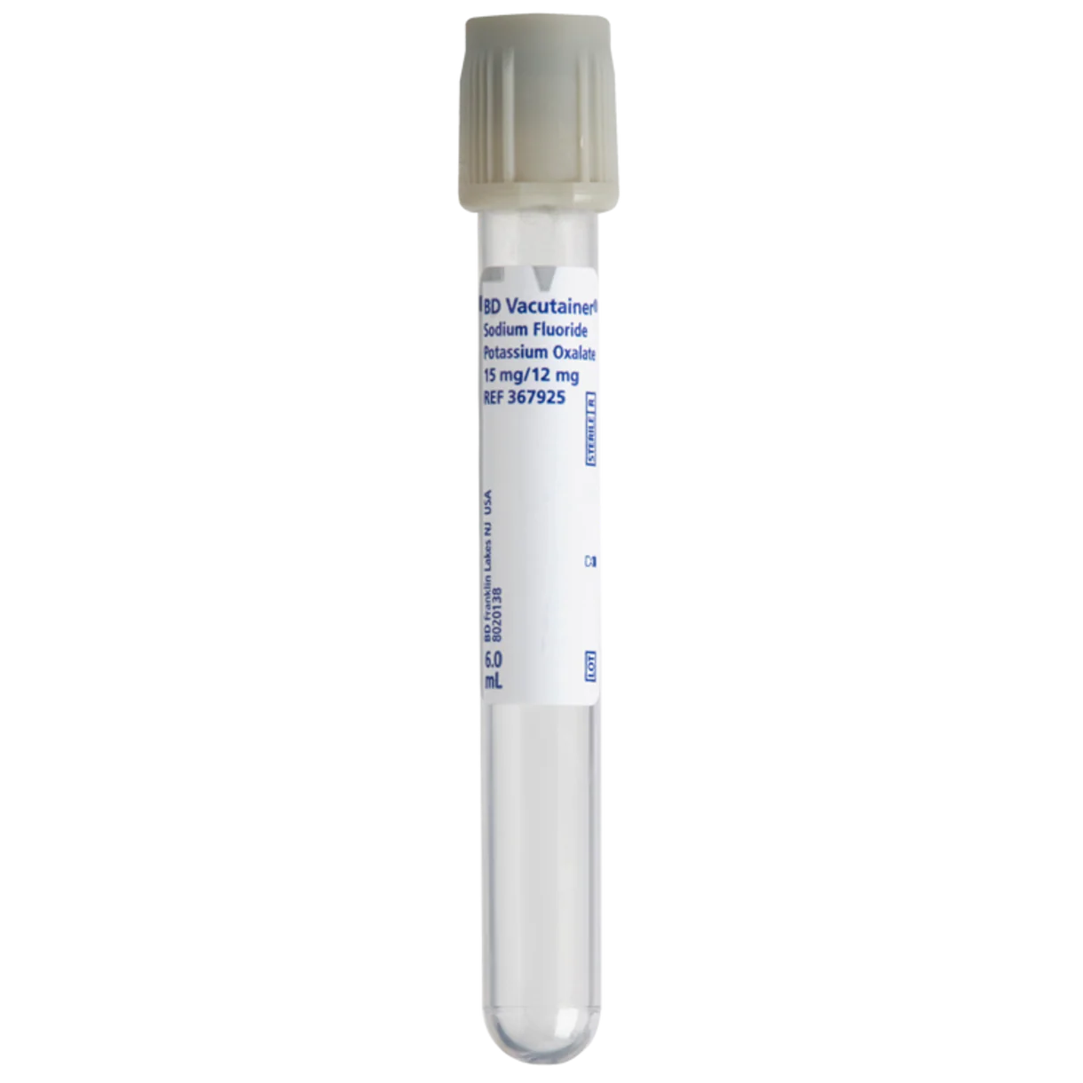 6mL Blood Collection Vacutainer Gray Tube - American Screening Corp
